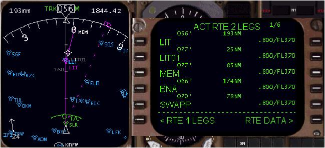 Notice that this time the waypoint has beenadded after the LIT waypoint.